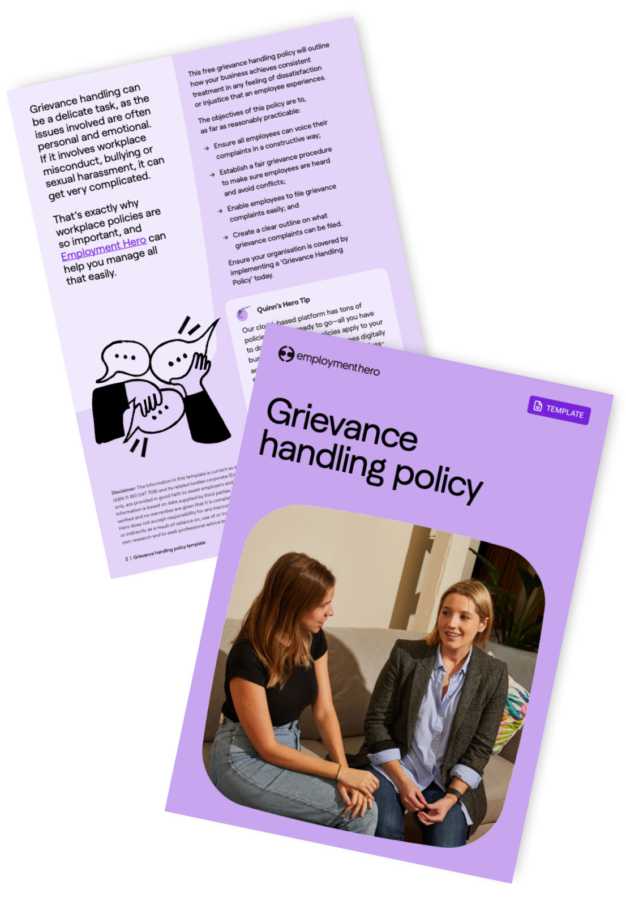 Workplace grievance policy template | Employment Hero