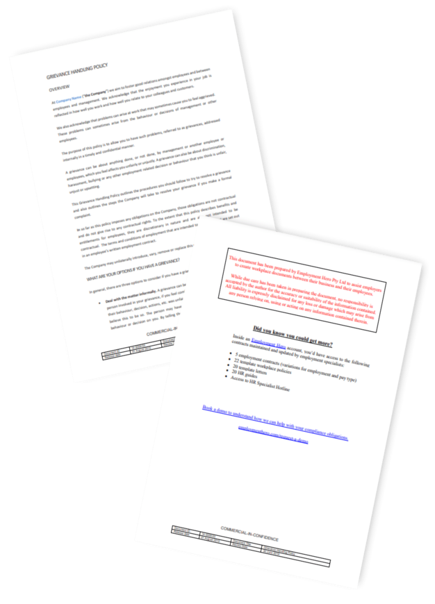 Workplace Grievance Handling Policy Template | Employment Hero